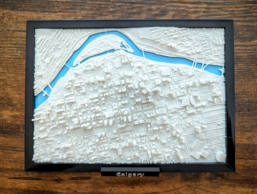 Calgary Canada 3D City Map - Custom Wall Art - 3D Street Map - Home ...