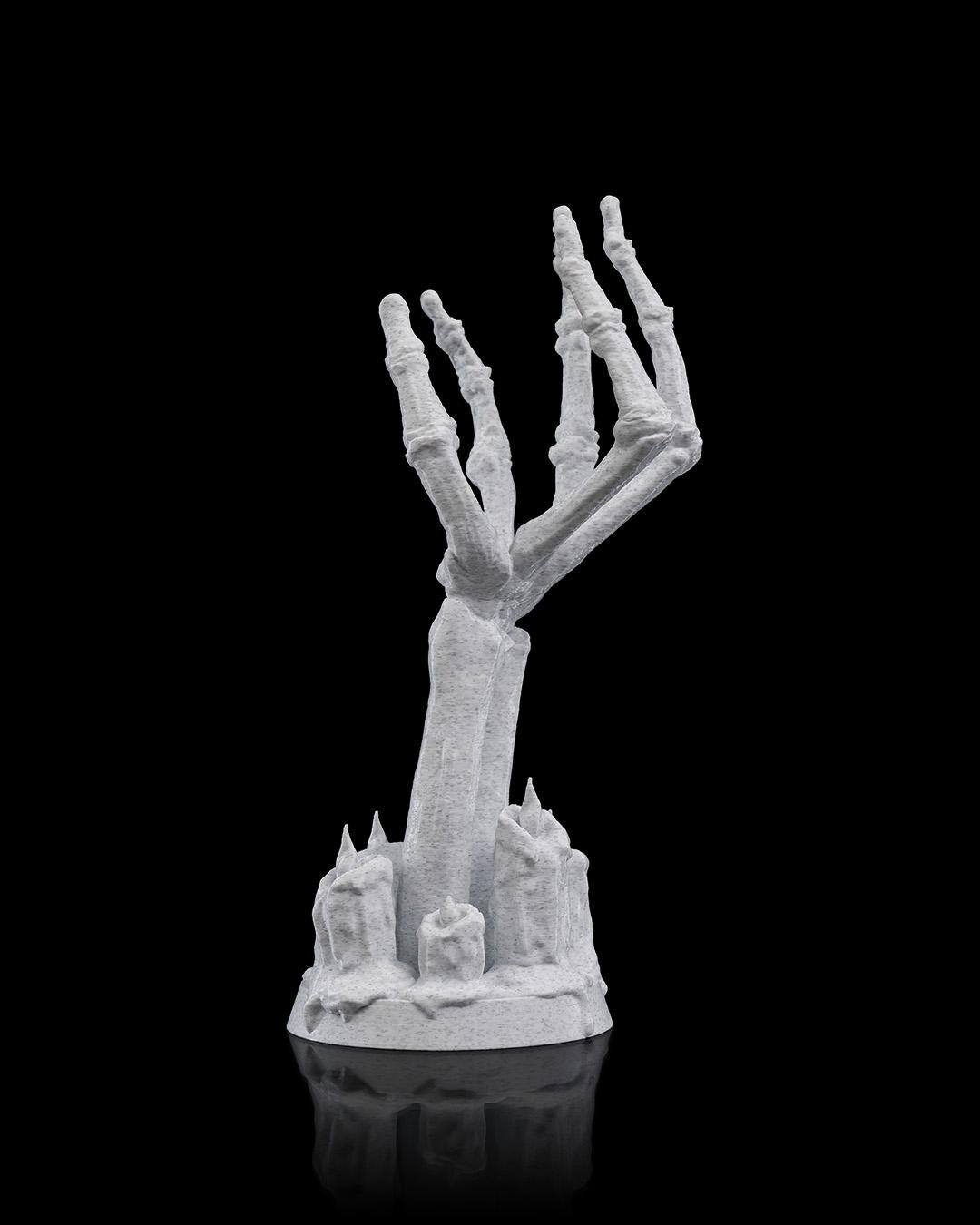 Skeleton Hand Gripping Candle Light Holder - Skull Decor - Halloween ...