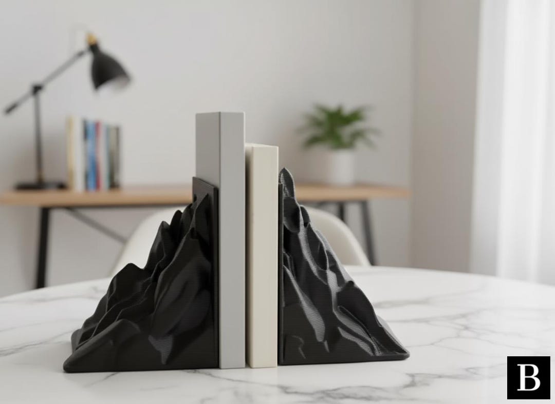 Stunning Minimalist Mountain Bookends Set - Etsy