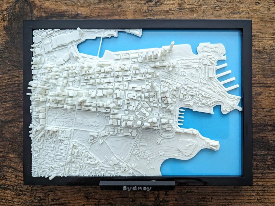 Sydney Australia 3D City Map - Custom Wall Art - 3D Street Map - Home ...