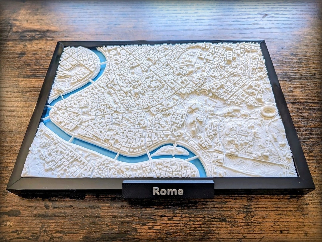 Rome Italy 3D City Map - Custom Wall Art - 3D Street Map - Home Office ...