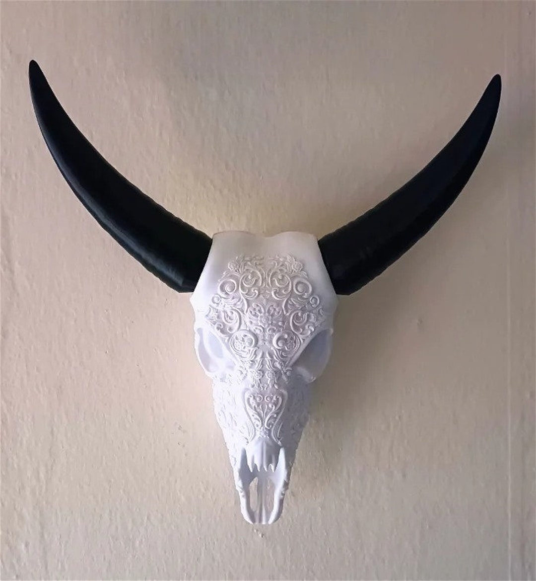 Pattern Buffalo Skull Wall Decor - Fathers Day Gift - Wild Animal Home ...