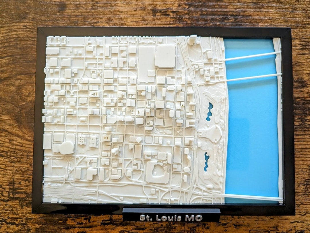 3D St. Louis City Map: Custom Wall Art, Home Decor - Etsy
