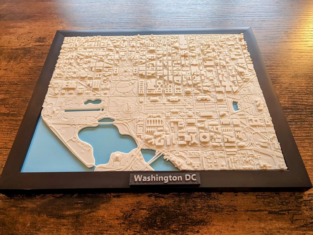 Washington DC USA 3D City Map - Custom Wall Art - 3D Street Map - Home ...
