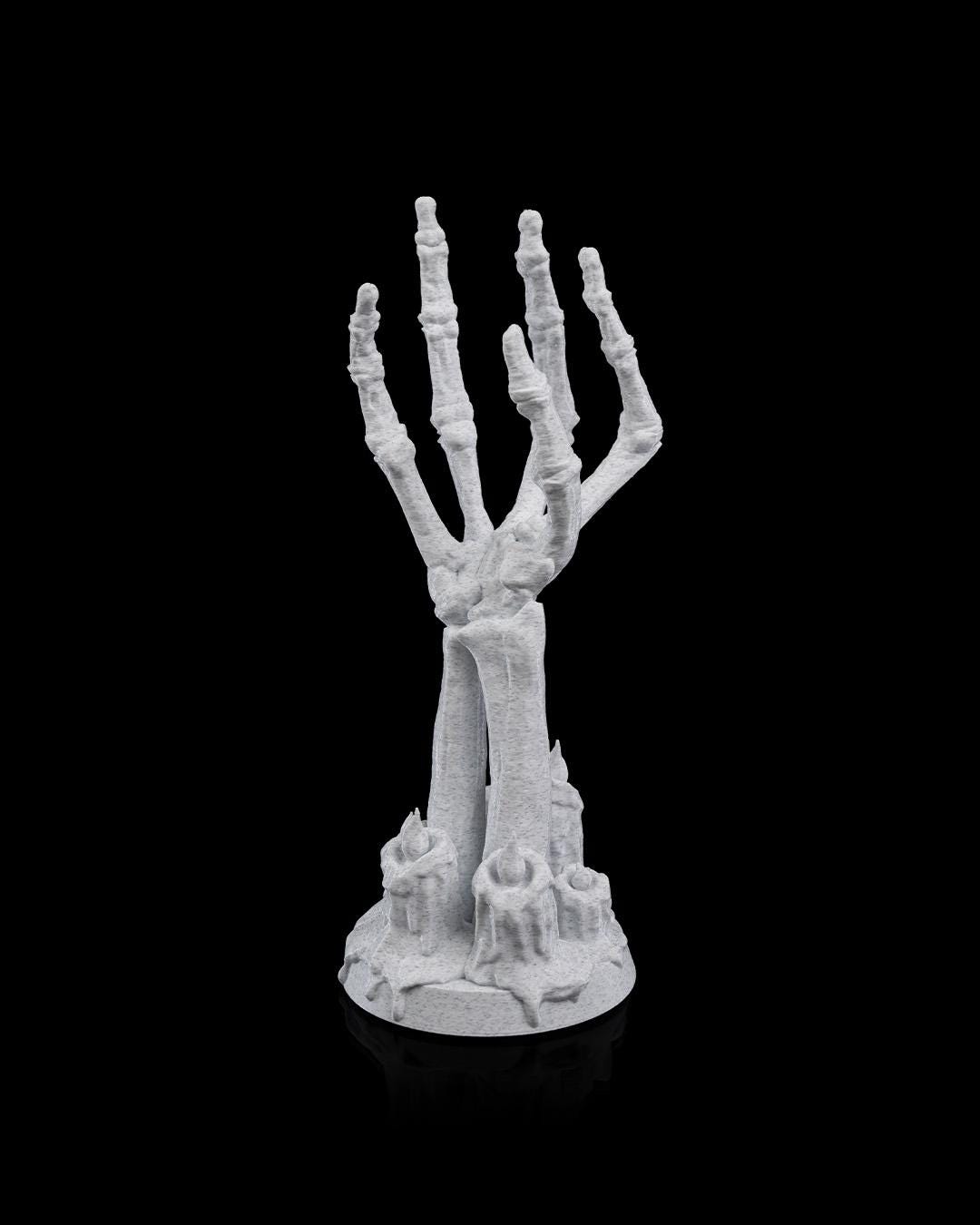 Skeleton Hand Gripping Candle Light Holder - Skull Decor - Halloween ...