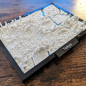 Tokyo Japan 3D City Map - Custom Wall Art - 3D Street Map - Home Office ...
