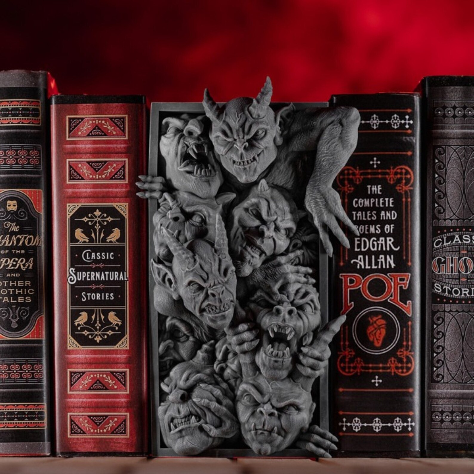 Imps and Demons Peeking Book Nook - Fantasy Halloween Book Shelf Decor ...