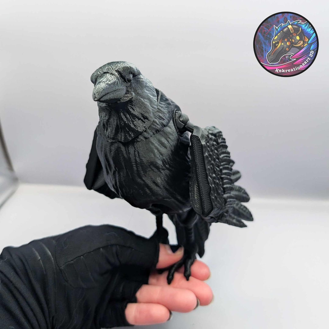 Articulated Raven - Halloween Decor - Fidget Toy - Flexi Toys - Goth ...