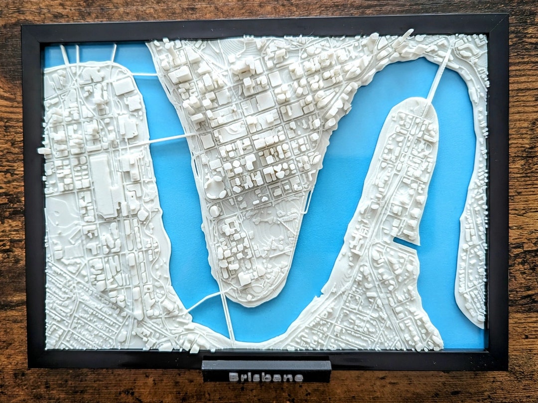 Brisbane Australia 3D City Map - Custom Wall Art - 3D Street Map - Home ...
