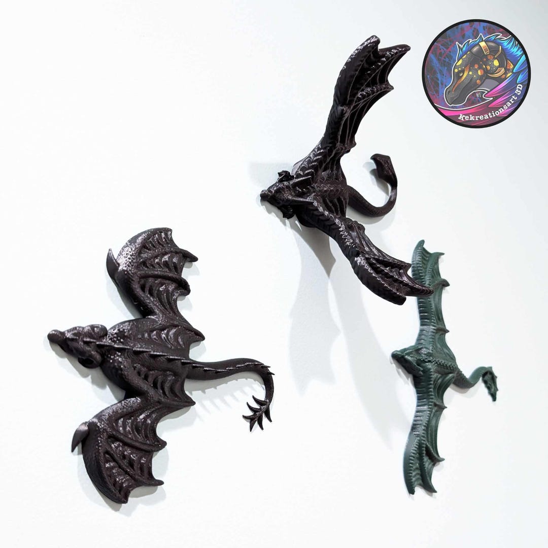 Flying Dragon Wall Decor: Unique Dragon Lover Gift (3 Pack) - Etsy