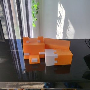 Pixel Block Sleeping Fox 9" Long Figurine - Cute Fox Statue - Fox Gifts ...