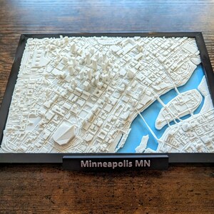 Minneapolis Minnesota USA 3D City Map - Custom Wall Art - 3D Street Map ...