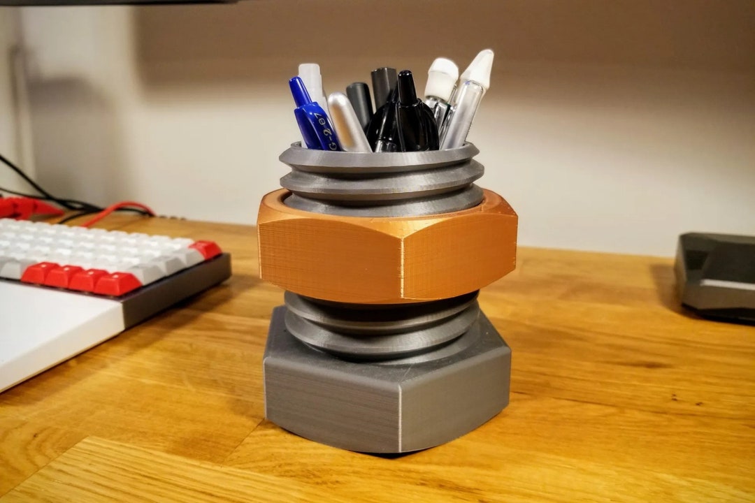 Nuts and Bolts Fidget Desk Organizer - Desk Decor - Pencil & Pen Holder ...