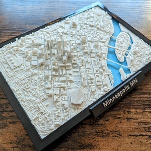 Minneapolis Minnesota USA 3D City Map - Custom Wall Art - 3D Street Map ...