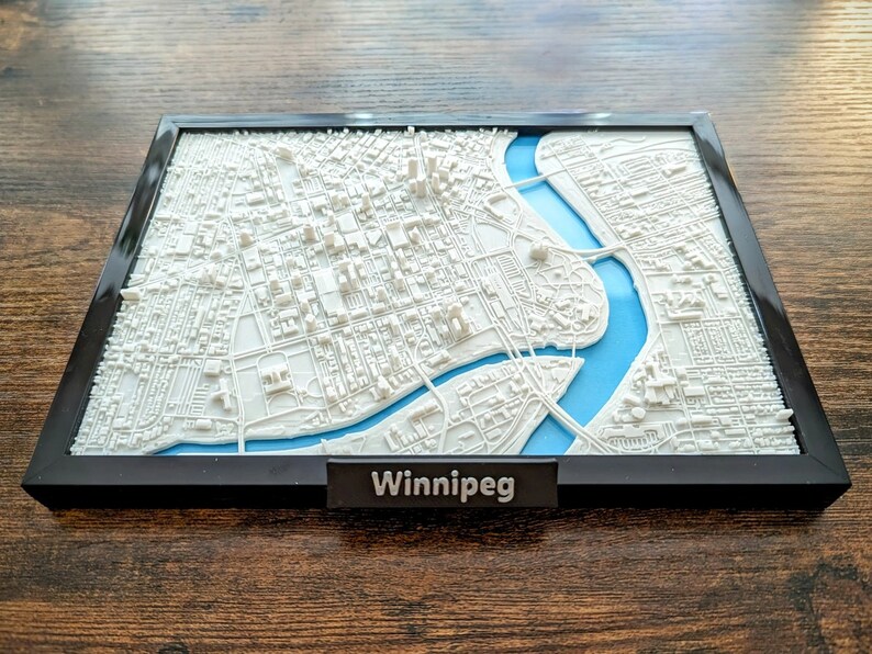 Winnipeg Manitoba City Map - Custom Wall Art - 3D Street Map - Home ...