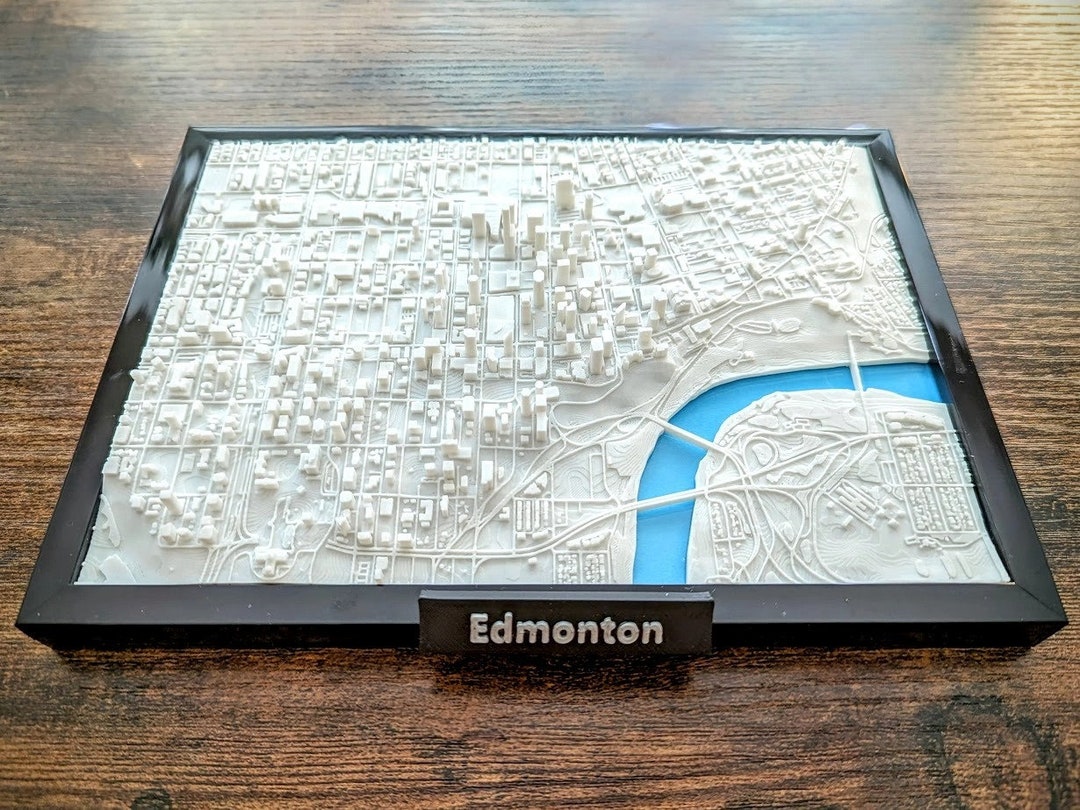 Edmonton Canada City Map - Custom Wall Art - 3D Street Map - Home ...