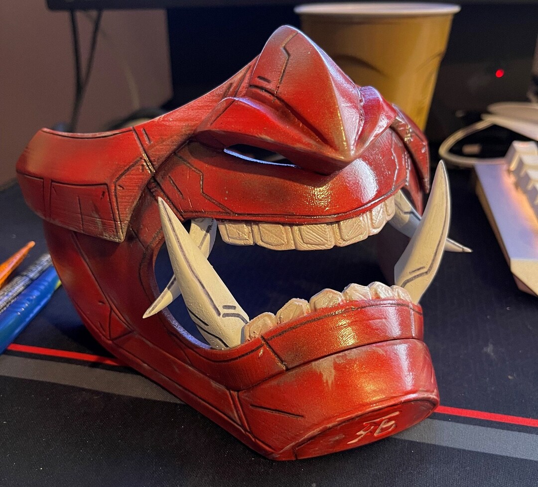Japanese Hannya Cyberpunk Oni Demon Mask - Samurai Mask - Halloween ...