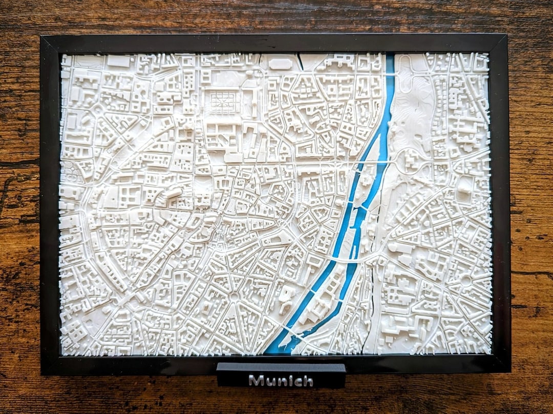 Munich Germany 3D City Map - Custom Wall Art - 3D Street Map - Home ...