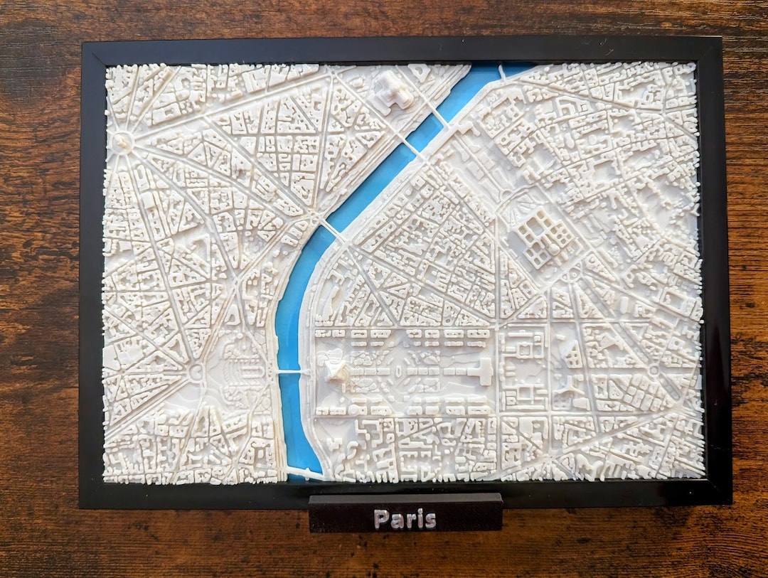 Paris France 3D City Map - Custom Wall Art - 3D Street Map - Home ...