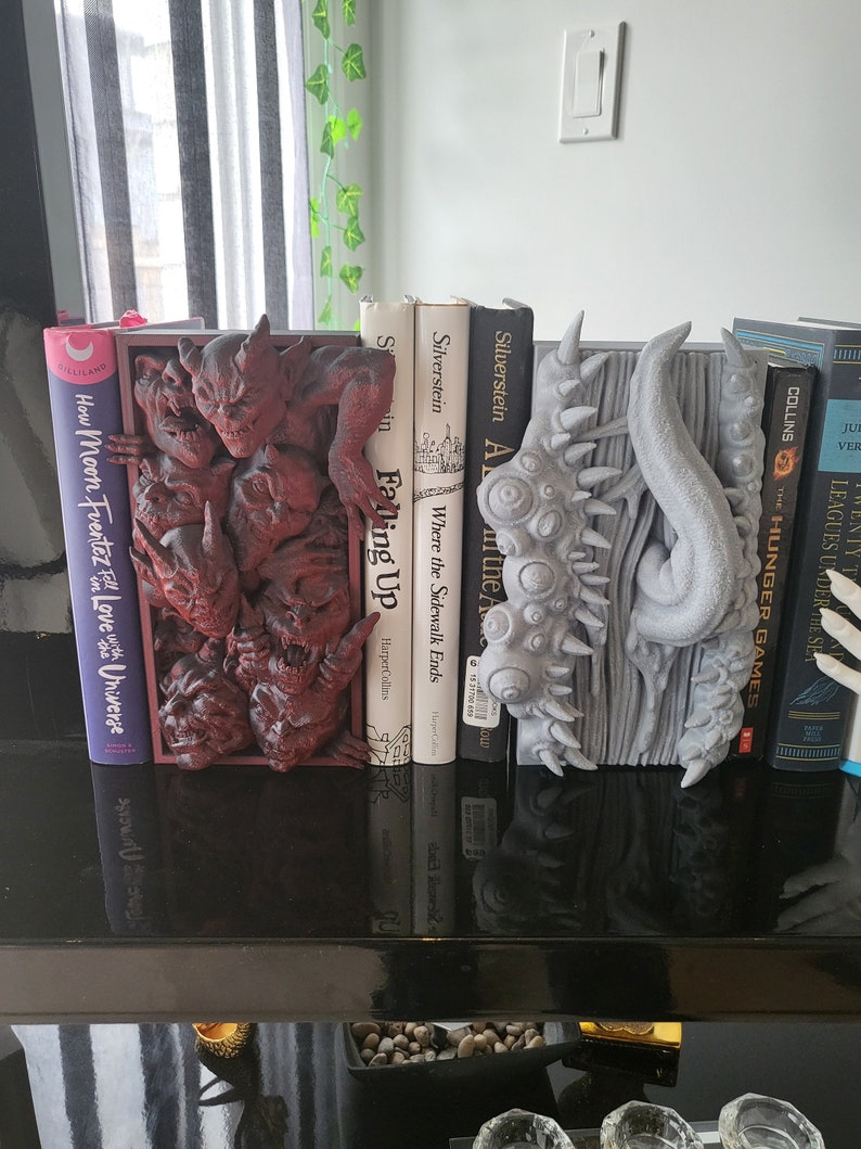 Imps and Demons Peeking Book Nook - Fantasy Halloween Book Shelf Decor ...