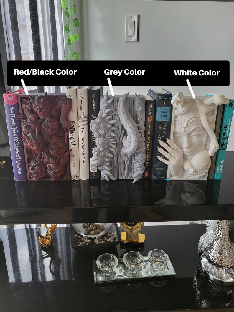 Imps and Demons Peeking Book Nook - Fantasy Halloween Book Shelf Decor ...