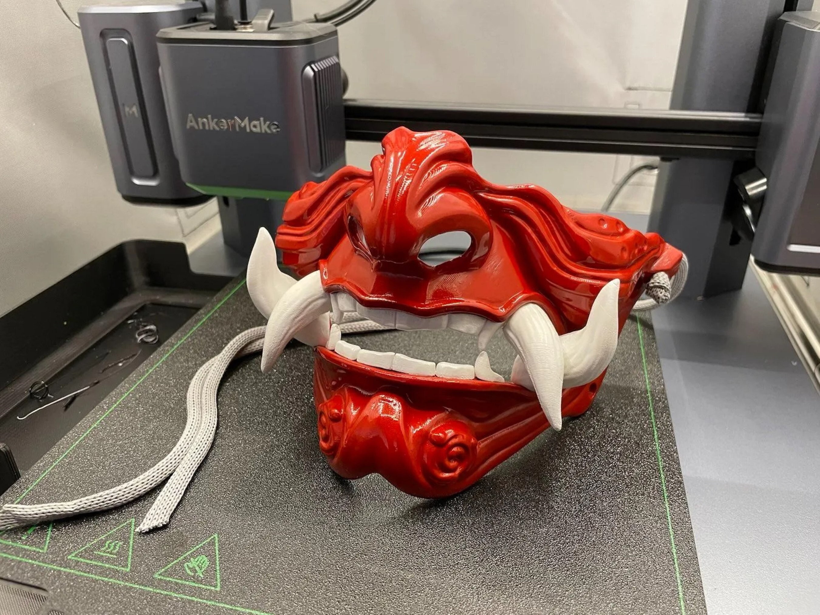Oni Half Demon Japanese Hannya Samurai Mask 3D Printed - Etsy