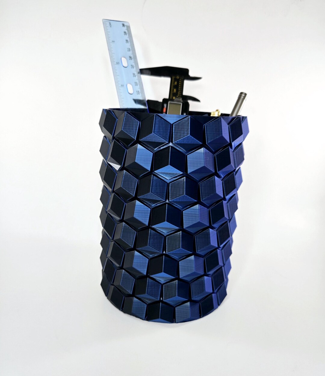Minimal Hex Pen Stand - Dragon Scale Pen Holder - Unique Desk Organizer ...