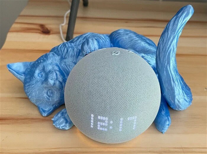 A Cute Cat Holding Echo Dot Holder Figure - Etsy