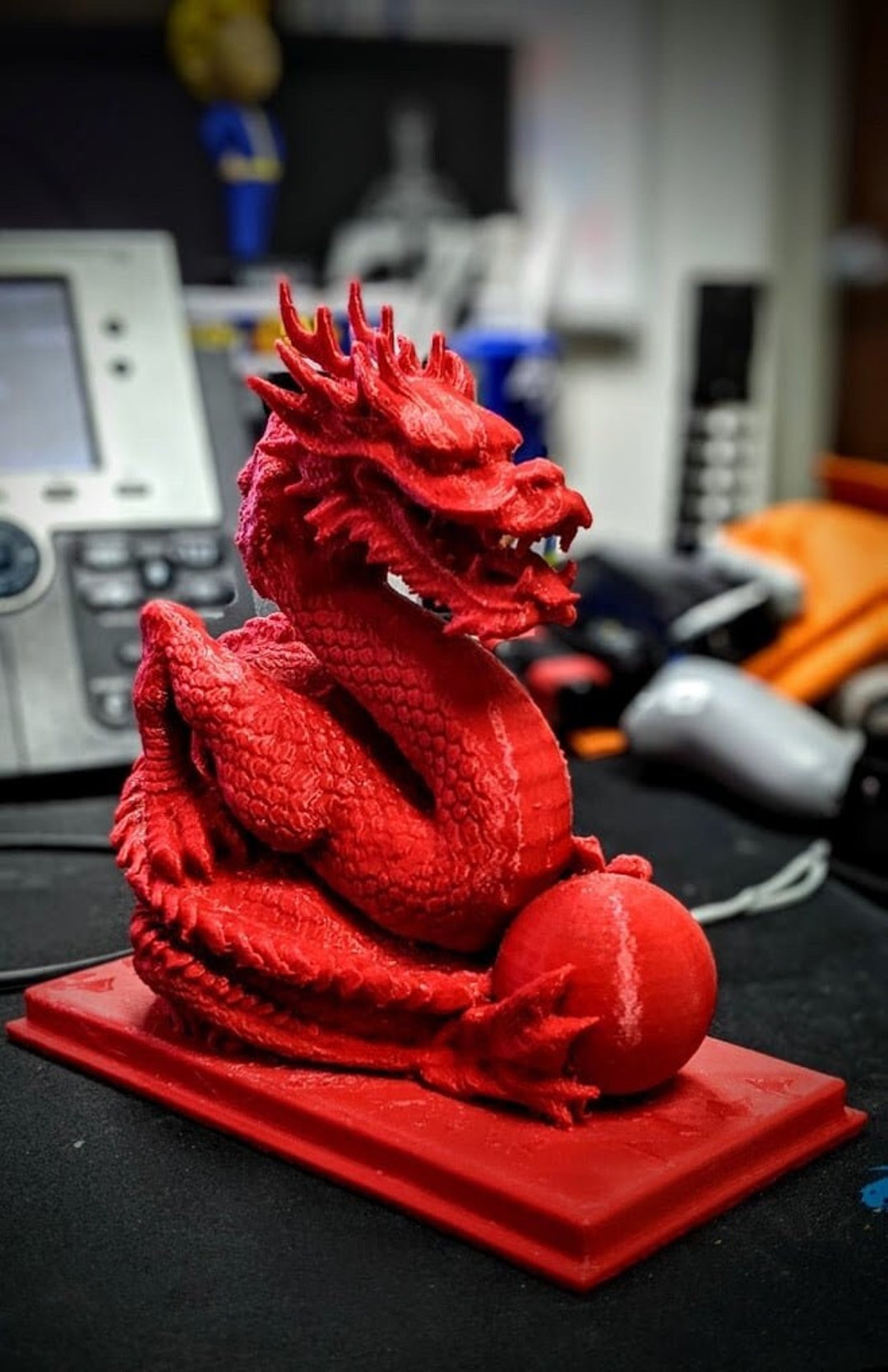 Mythical Dragon Statue Holding Fantasy Orb, Chinese New Year Dragons ...