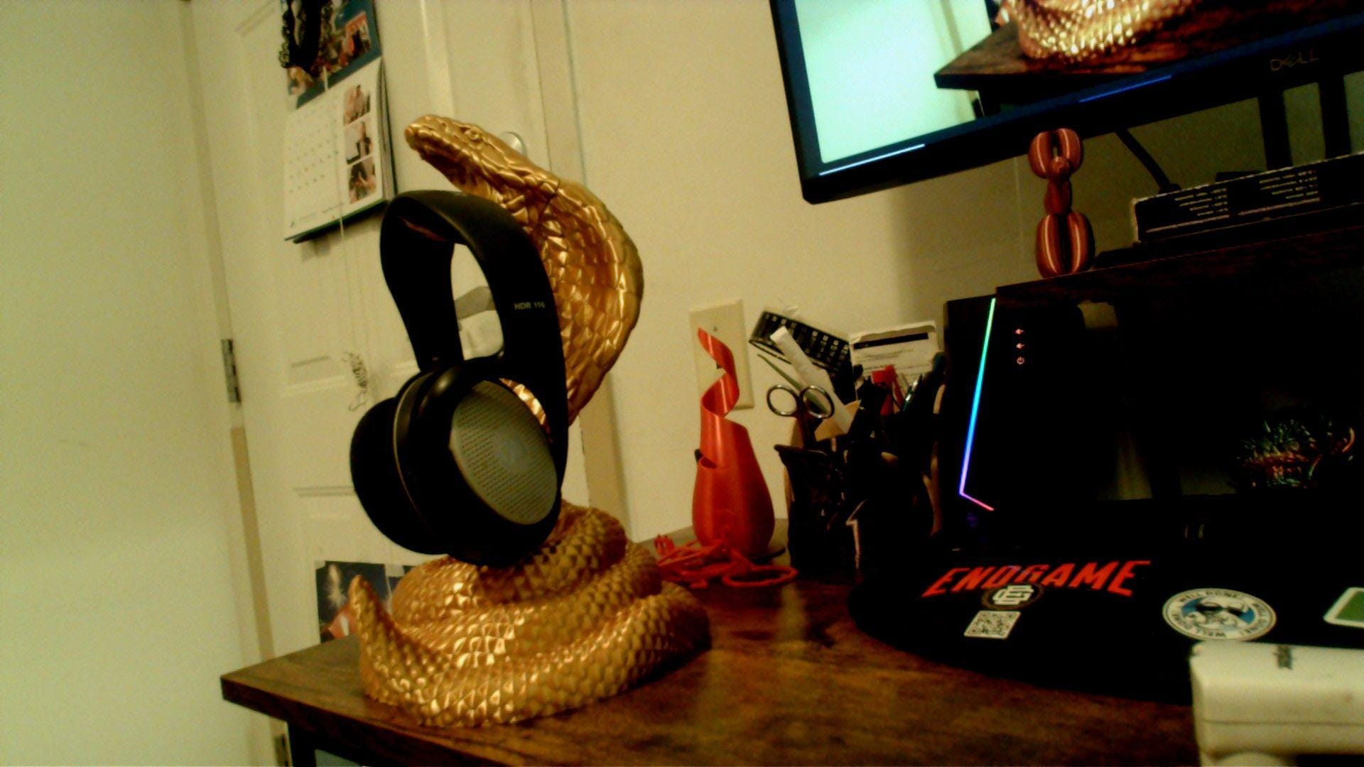 King Cobra Snake Headphone Stand - Desk Accessories - Snake Decor ...