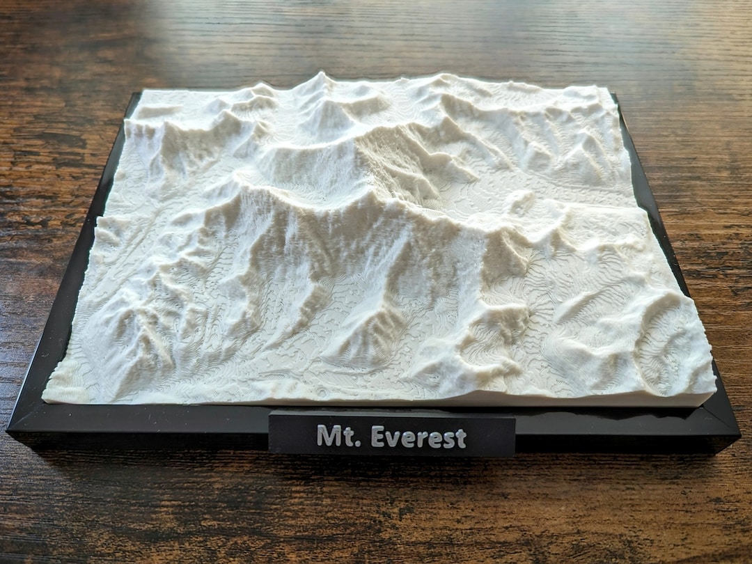 Mt. Everest 3D City Map - Custom Wall Art - 3D Street Map - Home Office ...