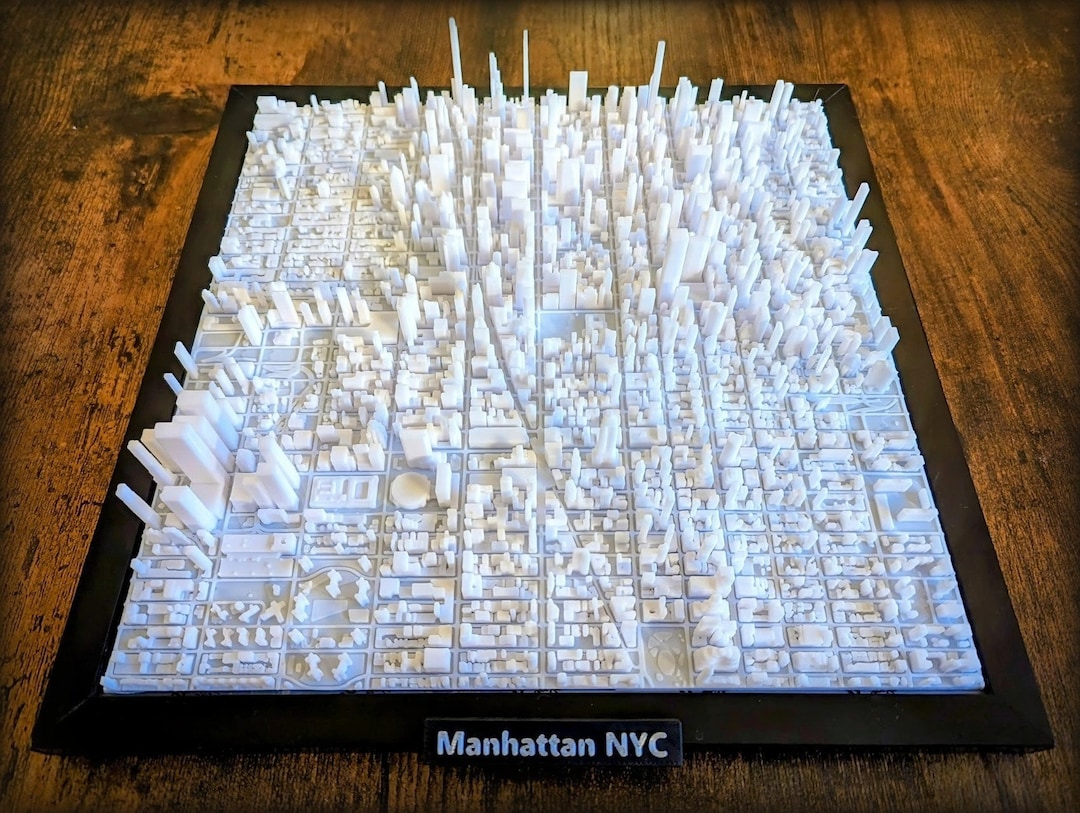 New York City Manhattan USA 3D City Map - Custom Wall Art - 3D Street ...