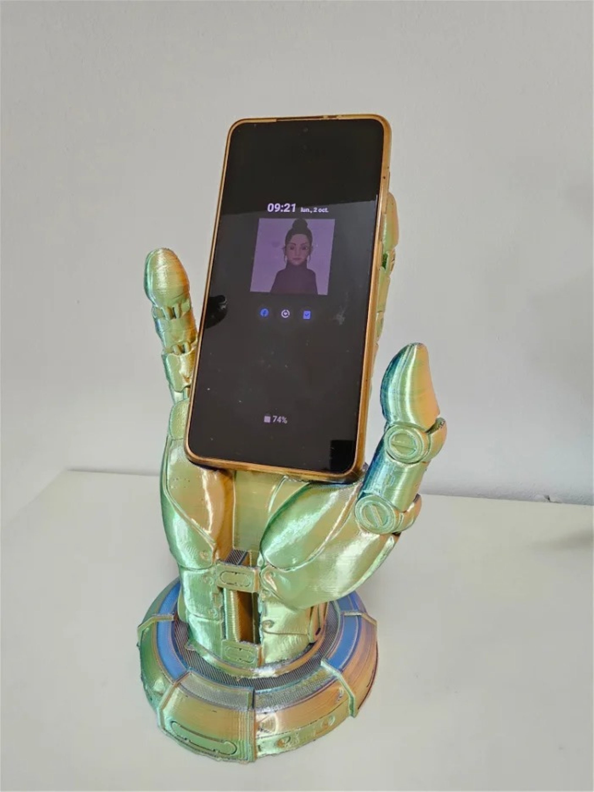 Robotic Hand Phone Holder Stand With Charging Cord Slot - Etsy