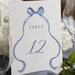 Blue Bow Wedding Table Numbers, Editable Table Number Template, Blue ...