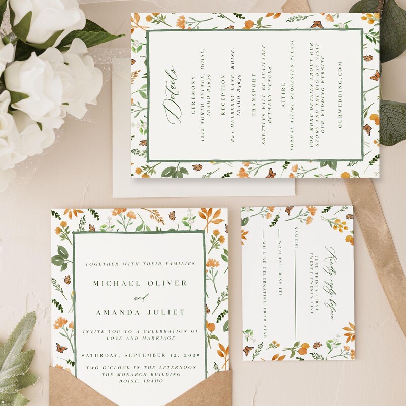 Botanical Invitation - Etsy