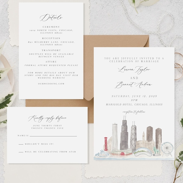 Chicago Invitation - Etsy