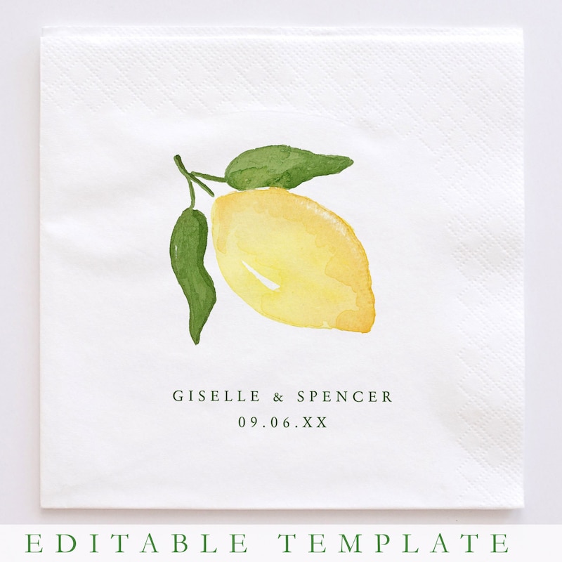 Lemon Napkins - Etsy