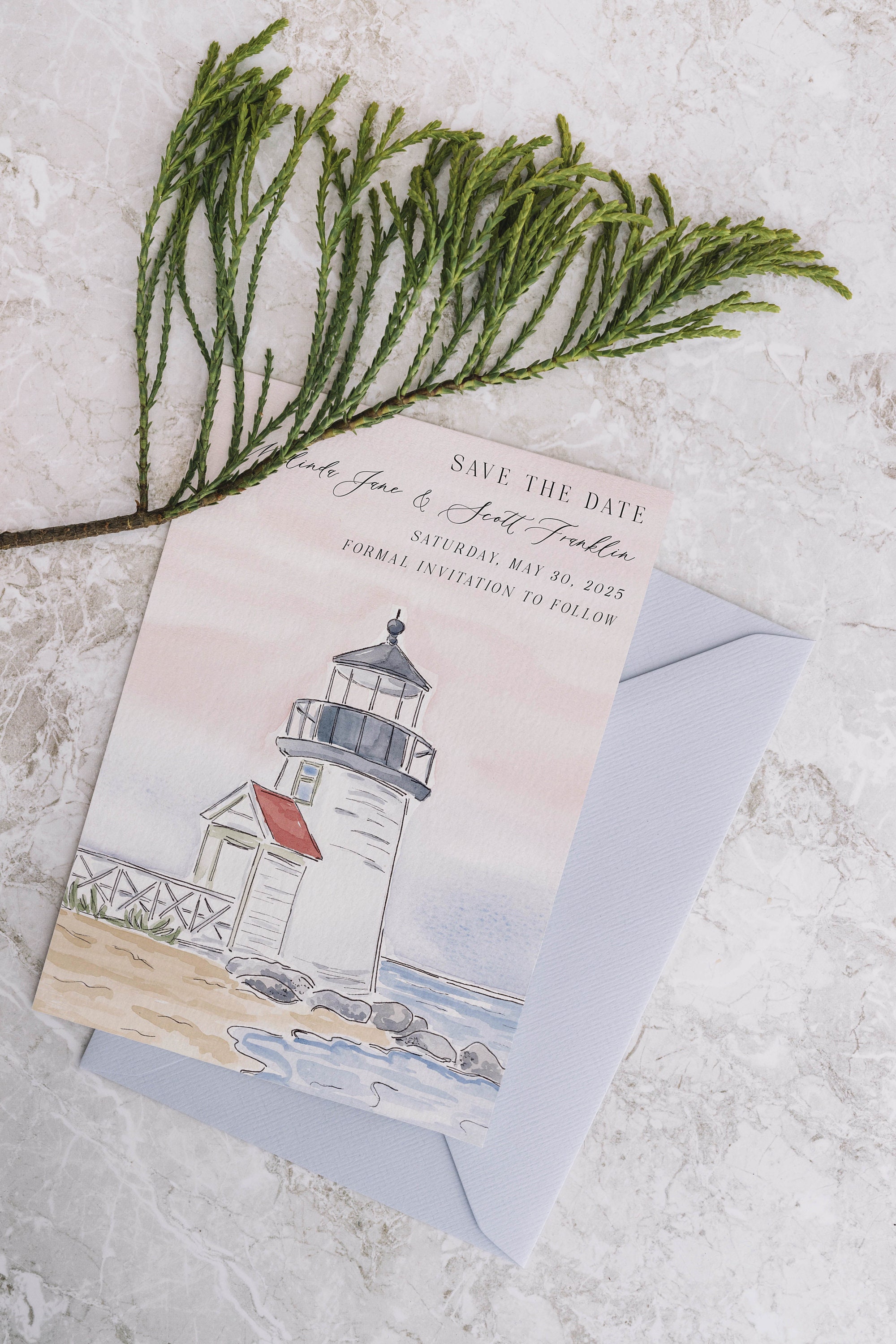 Nantucket Lighthouse Save the Date Template, Custom Save the Date ...
