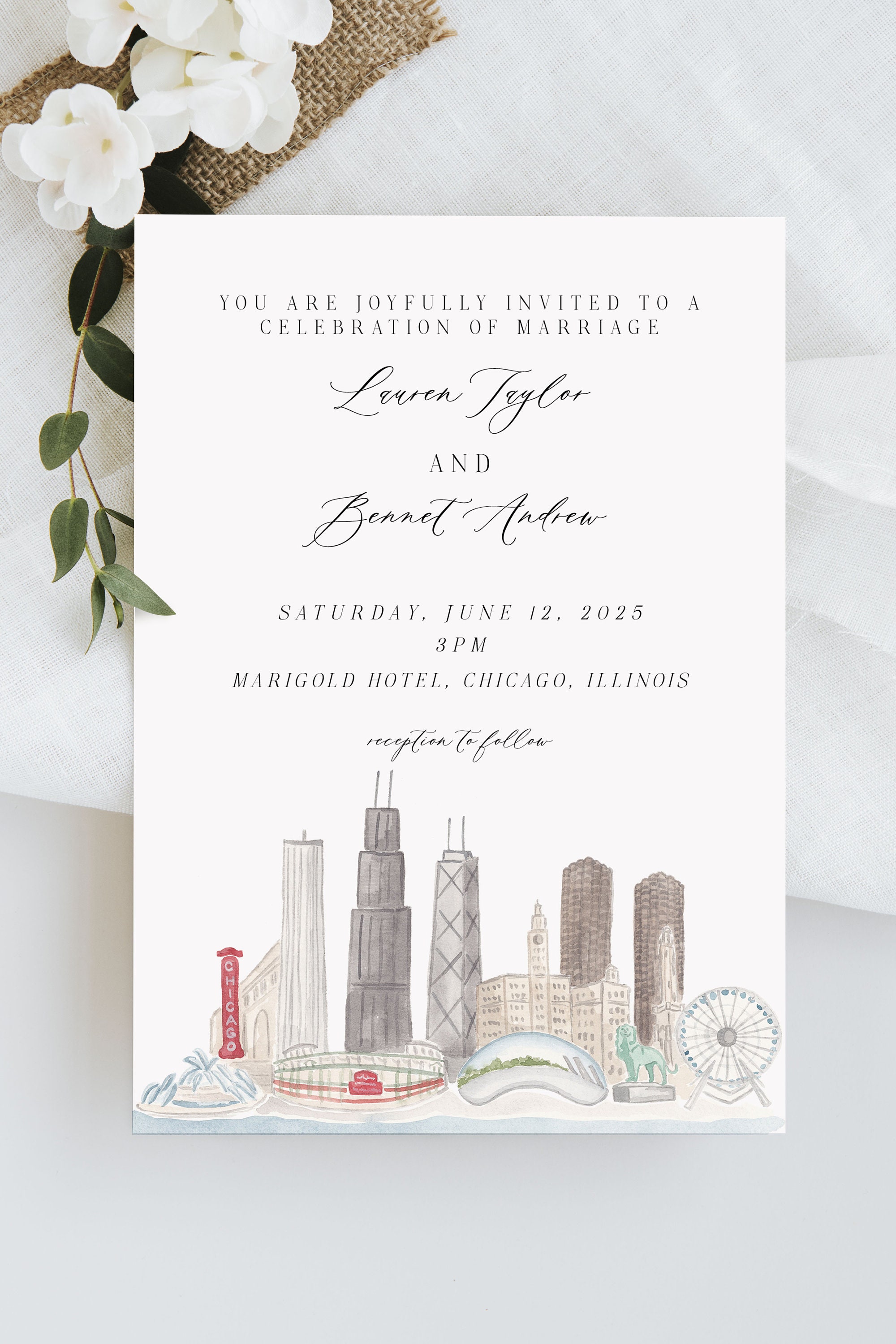 Chicago Wedding Invitation Cards
