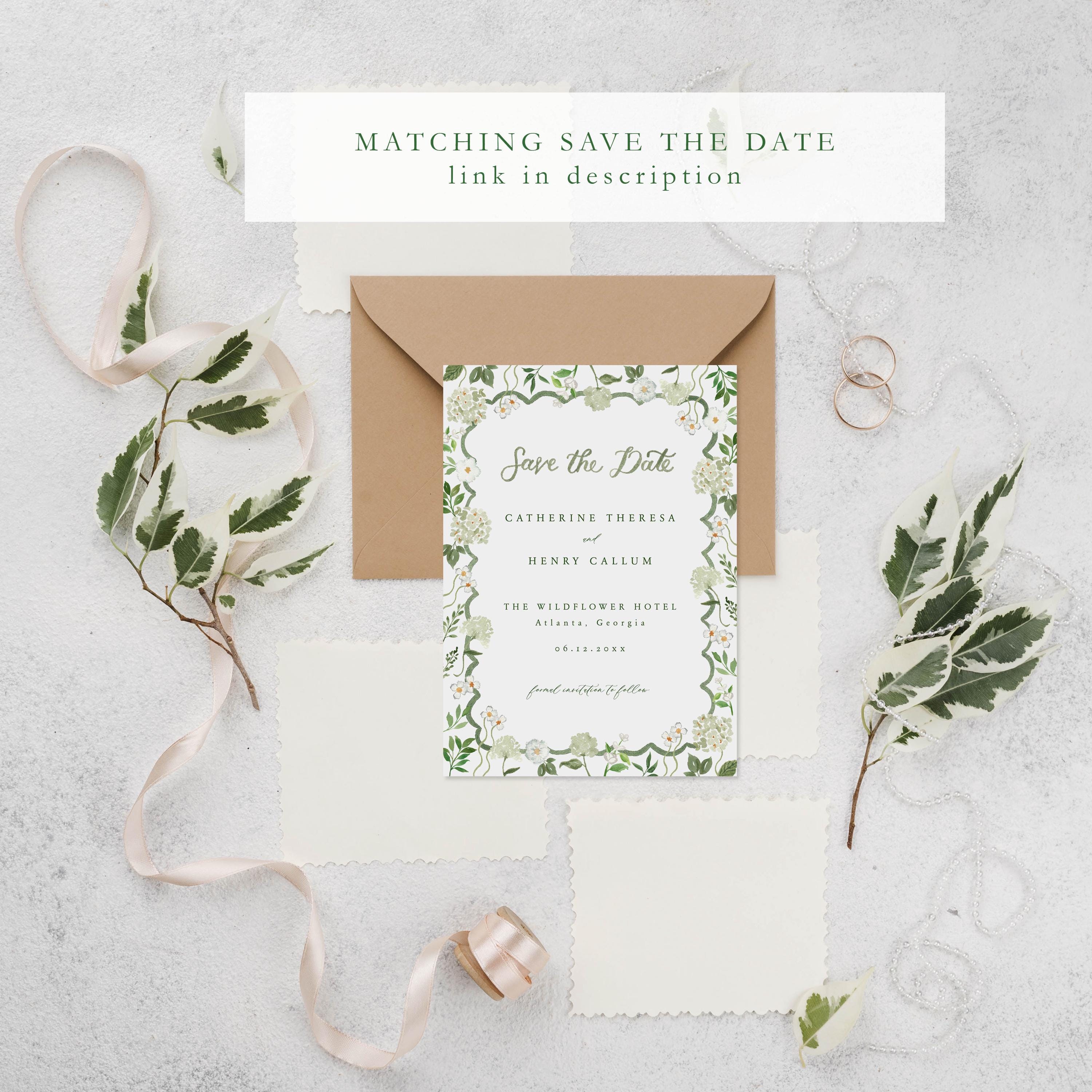 White Floral Table Number Template, Hydrangea Table Number, Editable ...