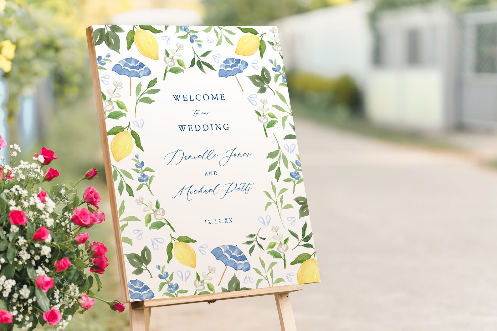 Lemon Wedding Welcome Sign, Citrus Welcome Sign Template, Personalized ...