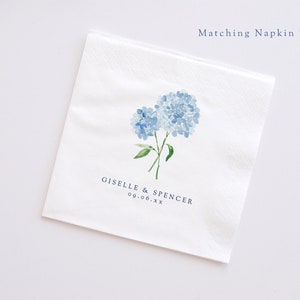 Blue Hydrangea Wedding Welcome Letter and Timeline Card, Watercolor ...