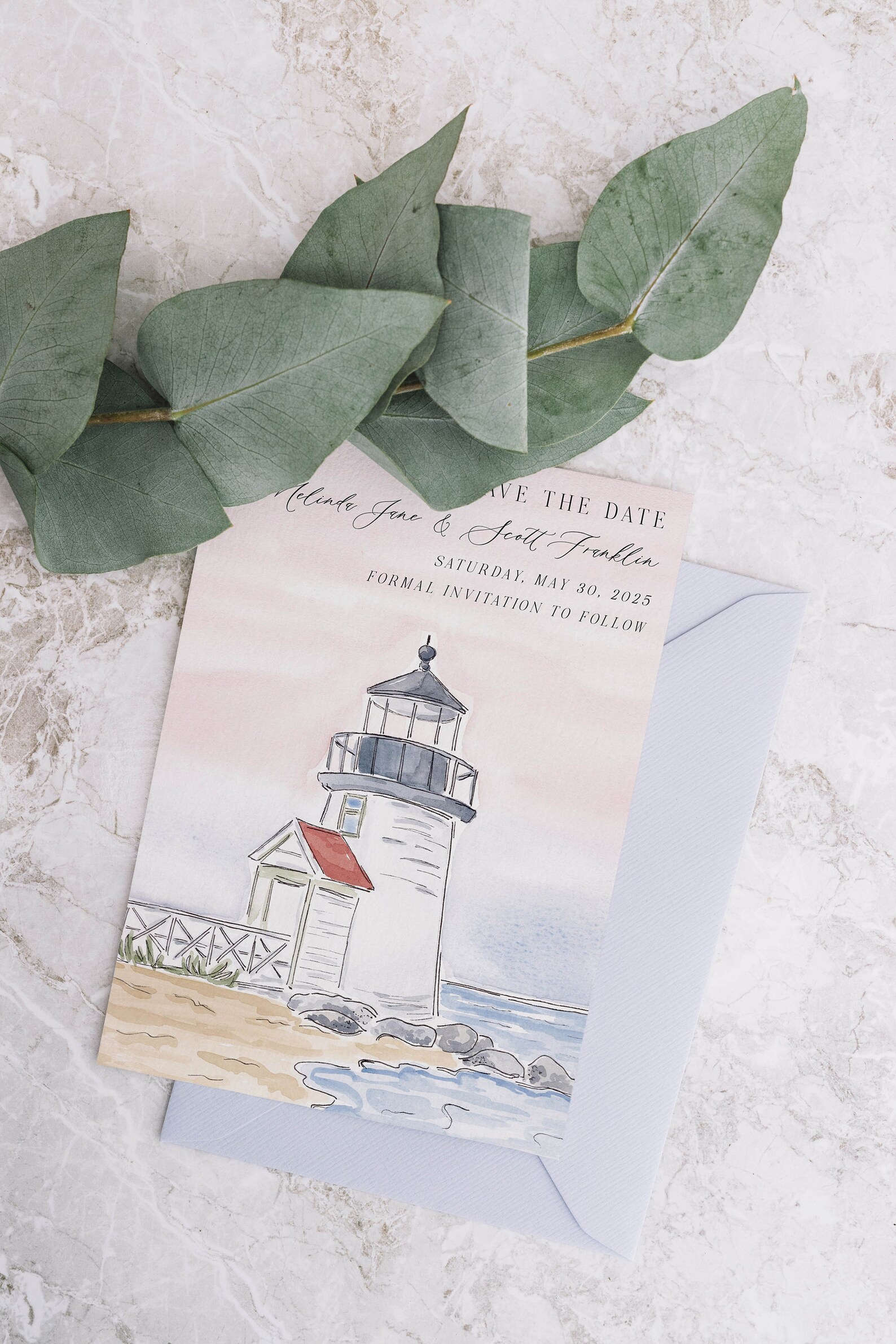 Nantucket Lighthouse Save the Date Template, Custom Save the Date ...