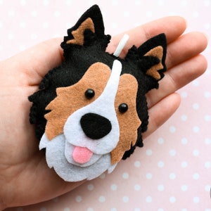 Shetland Sheepdog Felt Ornament | Handmade Plush Sheltie Dog Charm ...