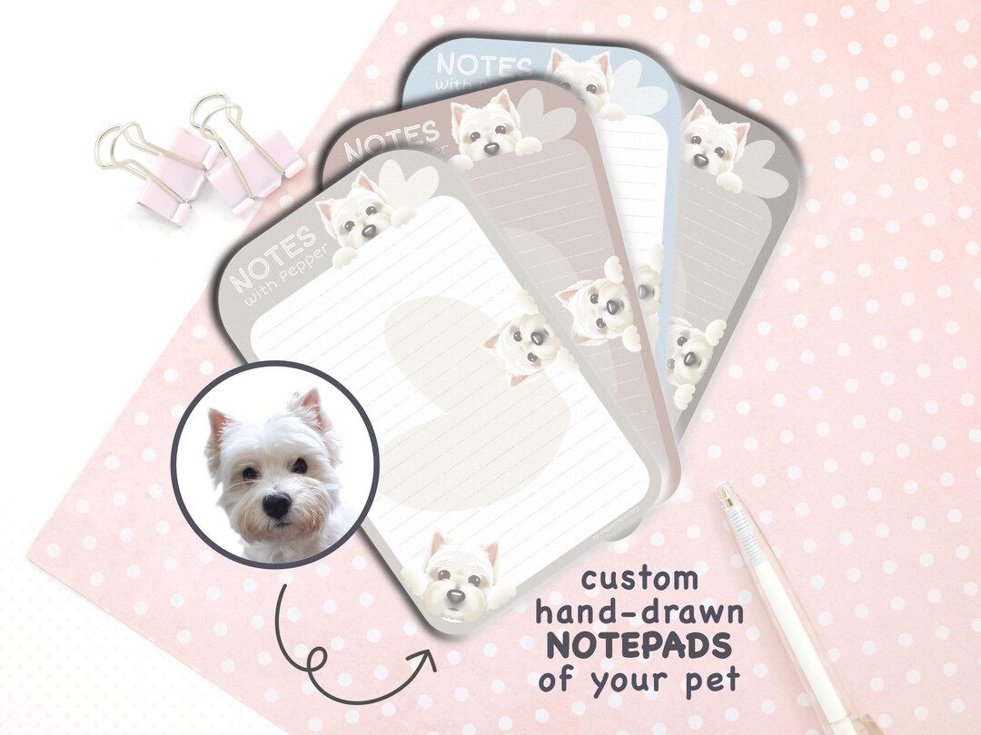 Custom Hand Drawn Pet Notepad Personalized Dog Notepad - Etsy