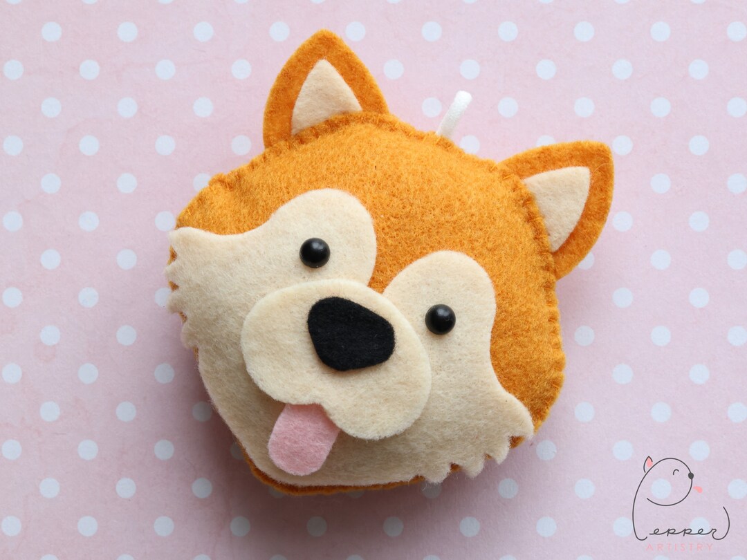 Shiba Inu Felt Ornament | Handmade Plush Dog Charm Accessory ...