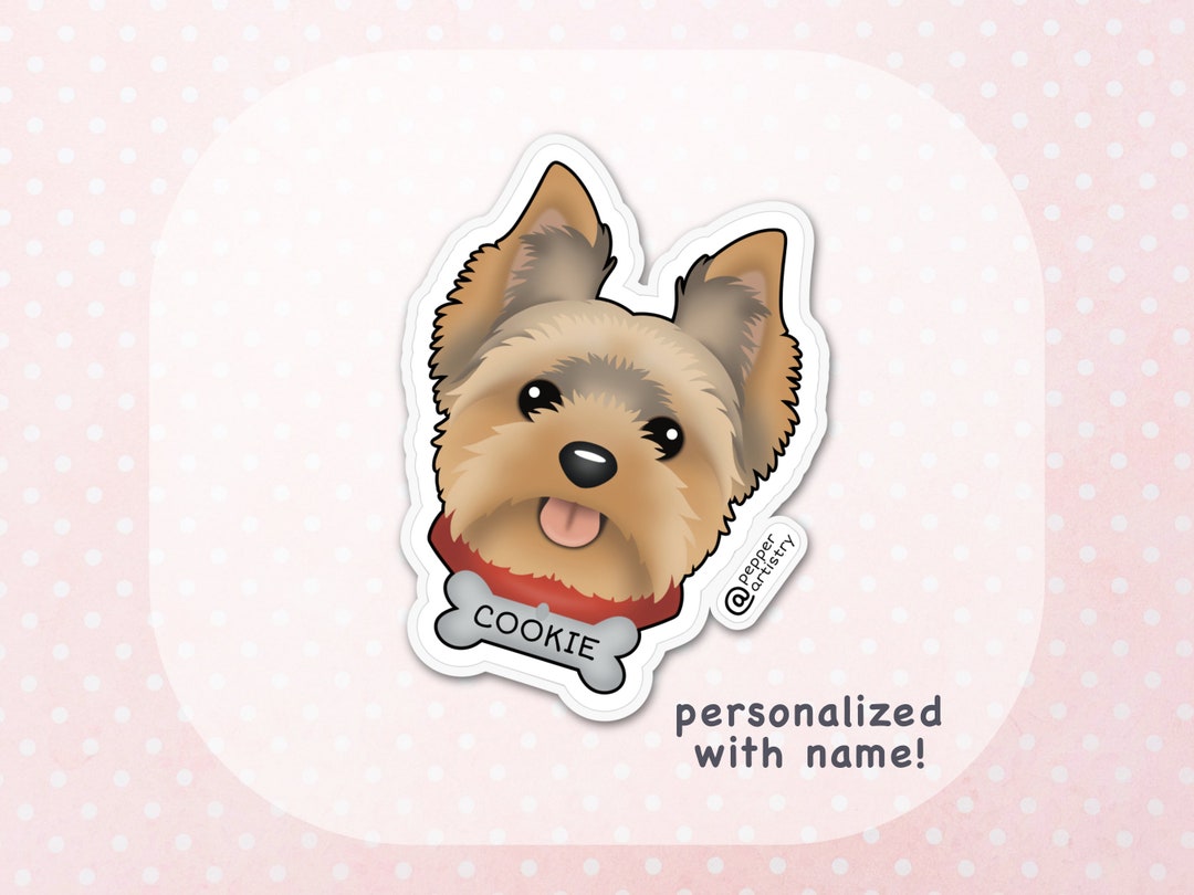 Yorkie Vinyl Sticker Cute Custom Yorkshire Terrier Dog Decal ...