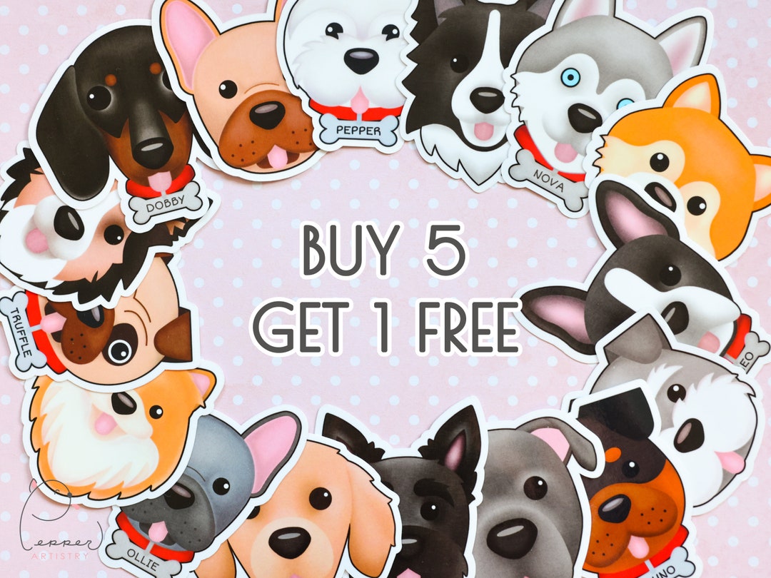 Custom Personalized Dog Sticker Pack Dog Sticker Bundle Vinyl Dog Decal ...