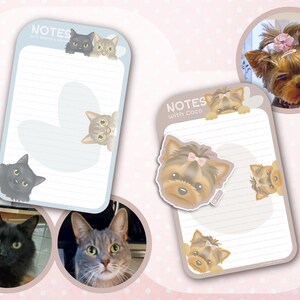 Custom Hand Drawn Pet Notepad • Personalized 5x8 Dog and Cat Paper Pad ...