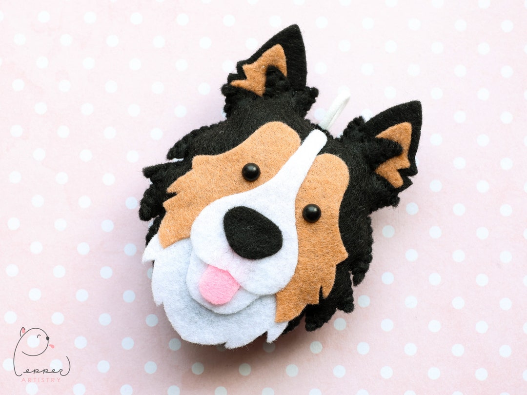 Shetland Sheepdog Felt Ornament | Handmade Plush Sheltie Dog Charm ...